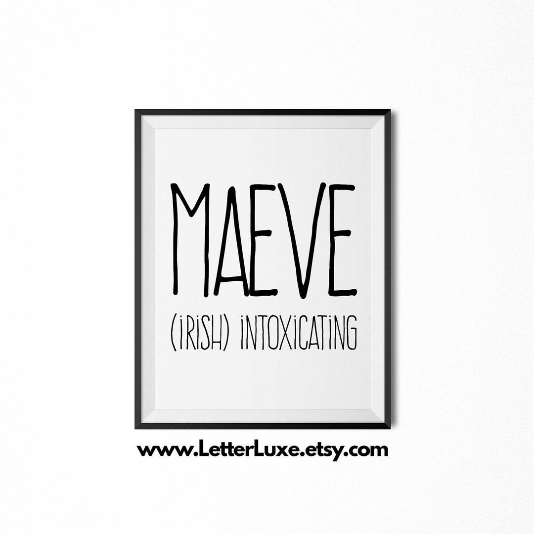 Maeve Name Meaning Art, Maeve Gift, Printable Baby Shower Gift, Nursery ...
