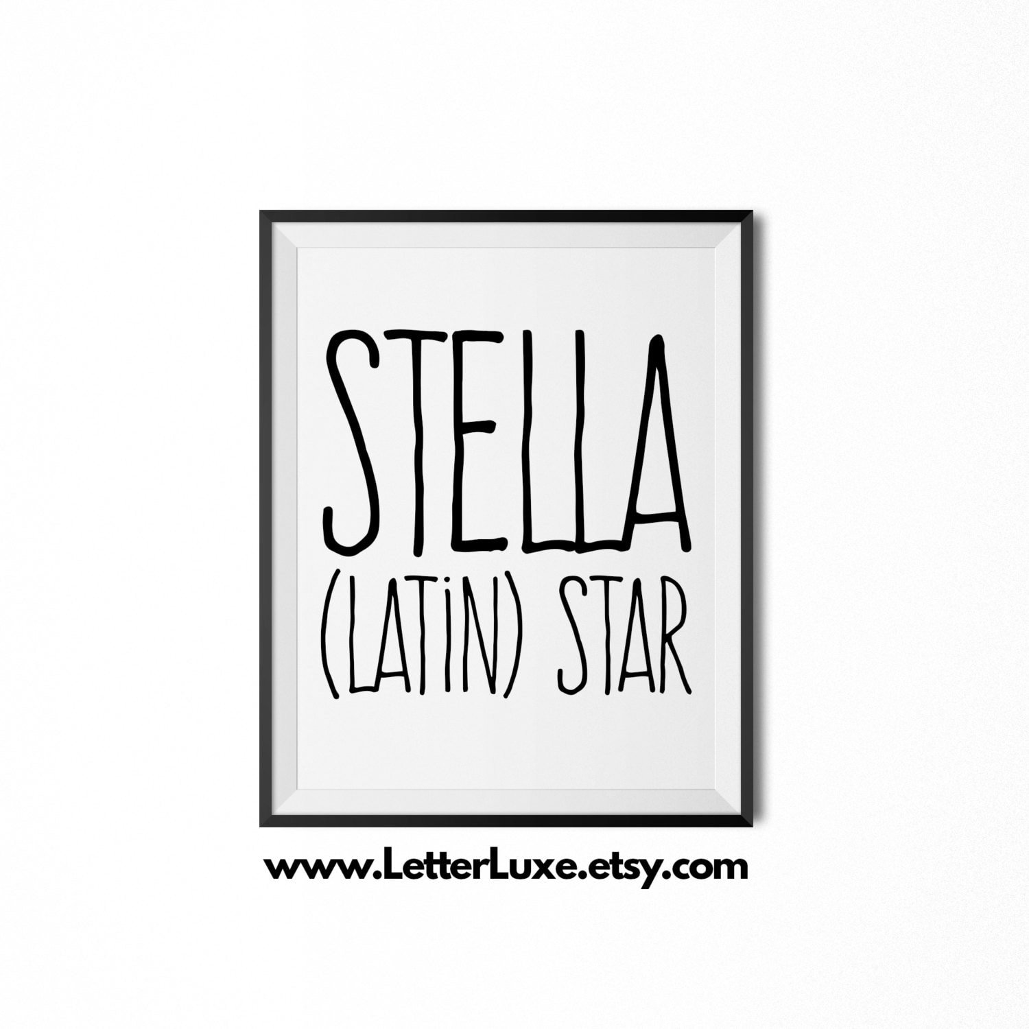 Stella Name Meaning Art, Stella Printable Baby Shower Gift, Nursery ...