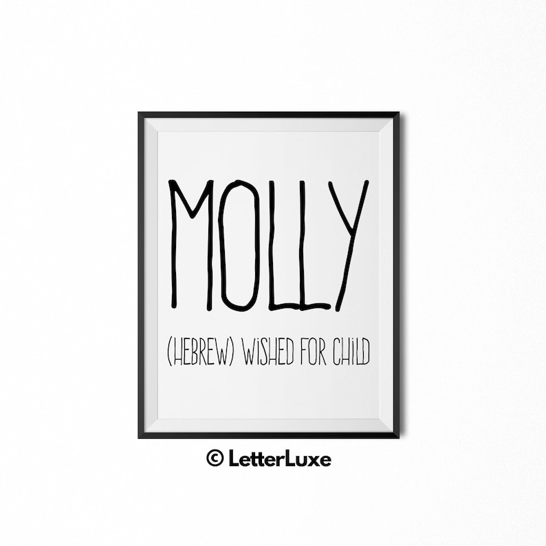 Molly Name Meaning Art, Molly Printable Birthday Gift, Nursery ...