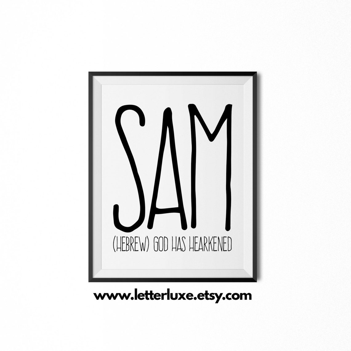 Sam Name Meaning Art, Sam Gift, Sam Printable Baby Shower Gift, Nursery ...