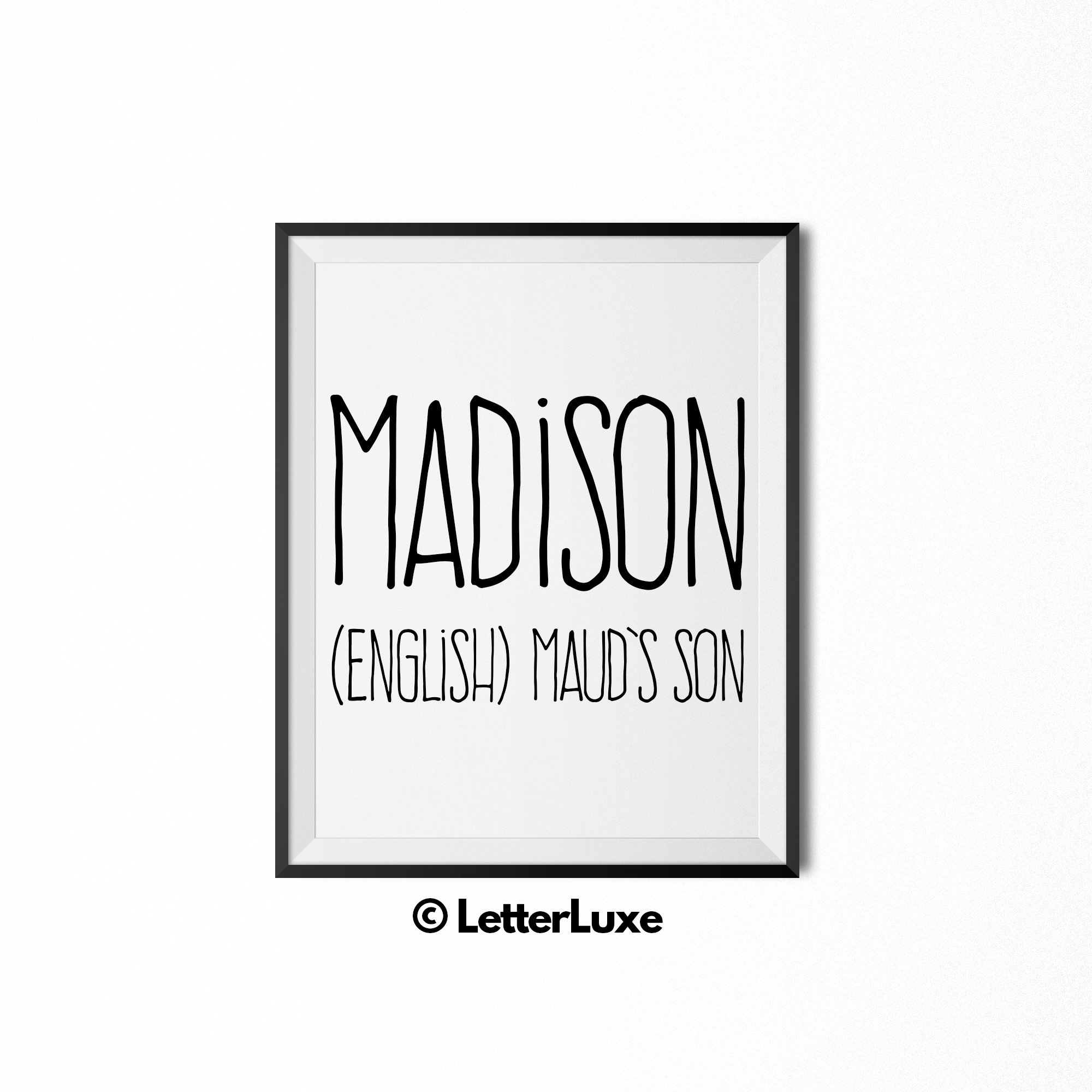 Madison / Madisyn Name Meaning Art Madison Printable 1st | Etsy
