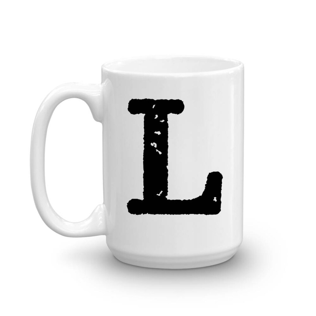 Initial Mug, Letter L, 15oz Ceramic Cup, Brother-in-law Gift Mug, Right ...