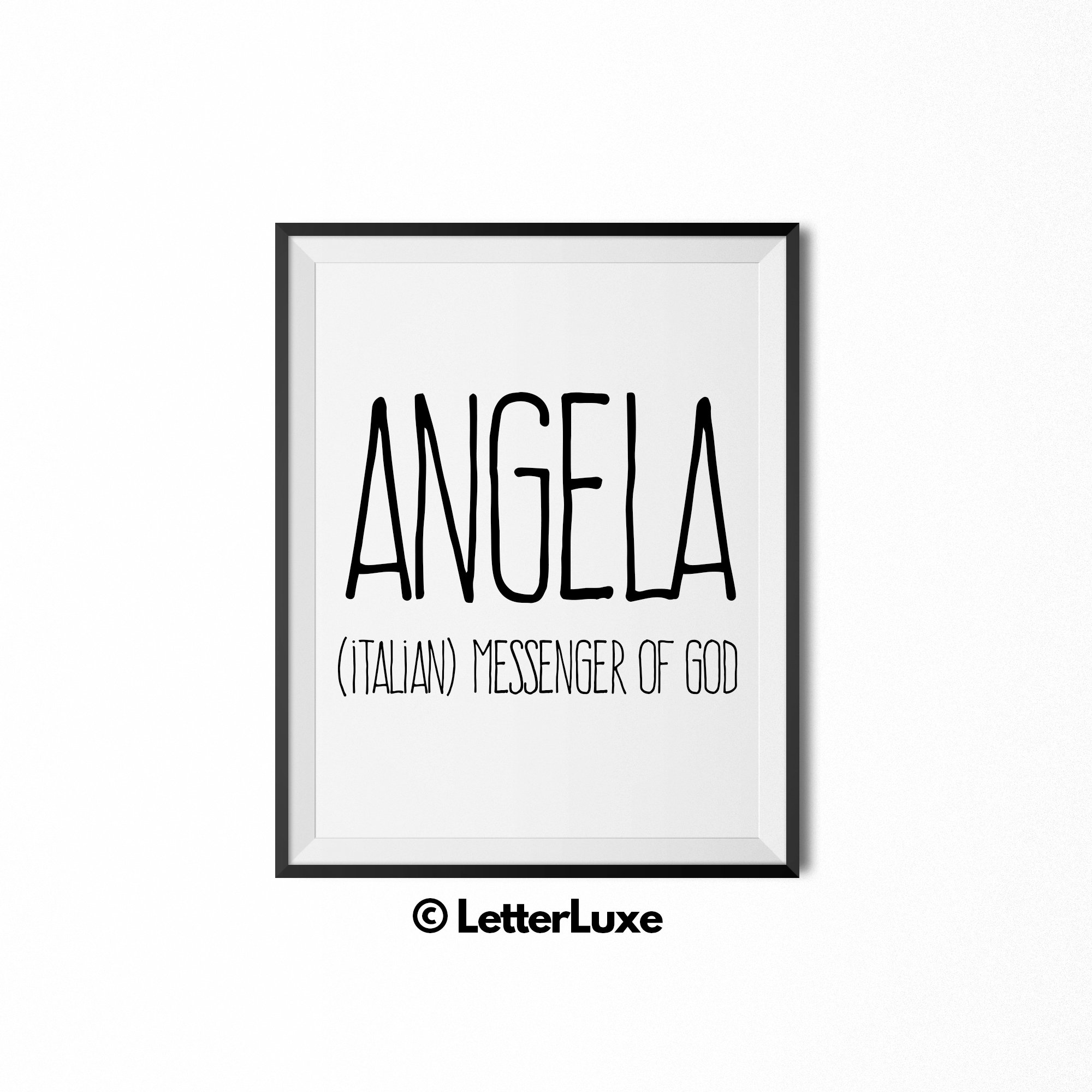 Angela Name Meaning Art, Angela Printable Birthday Gift, Nursery ...