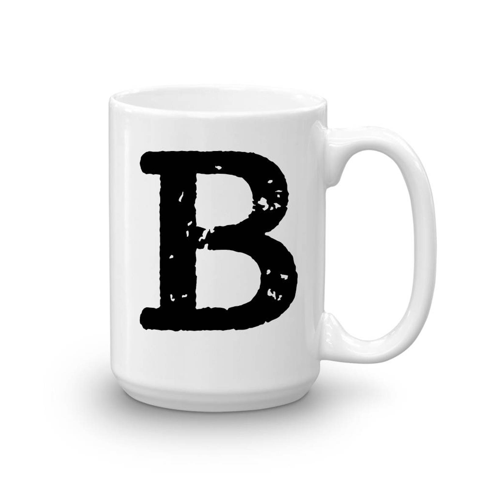 Initial Mug Letter B 15oz Ceramic Cup Roommate Gift Mug - Etsy