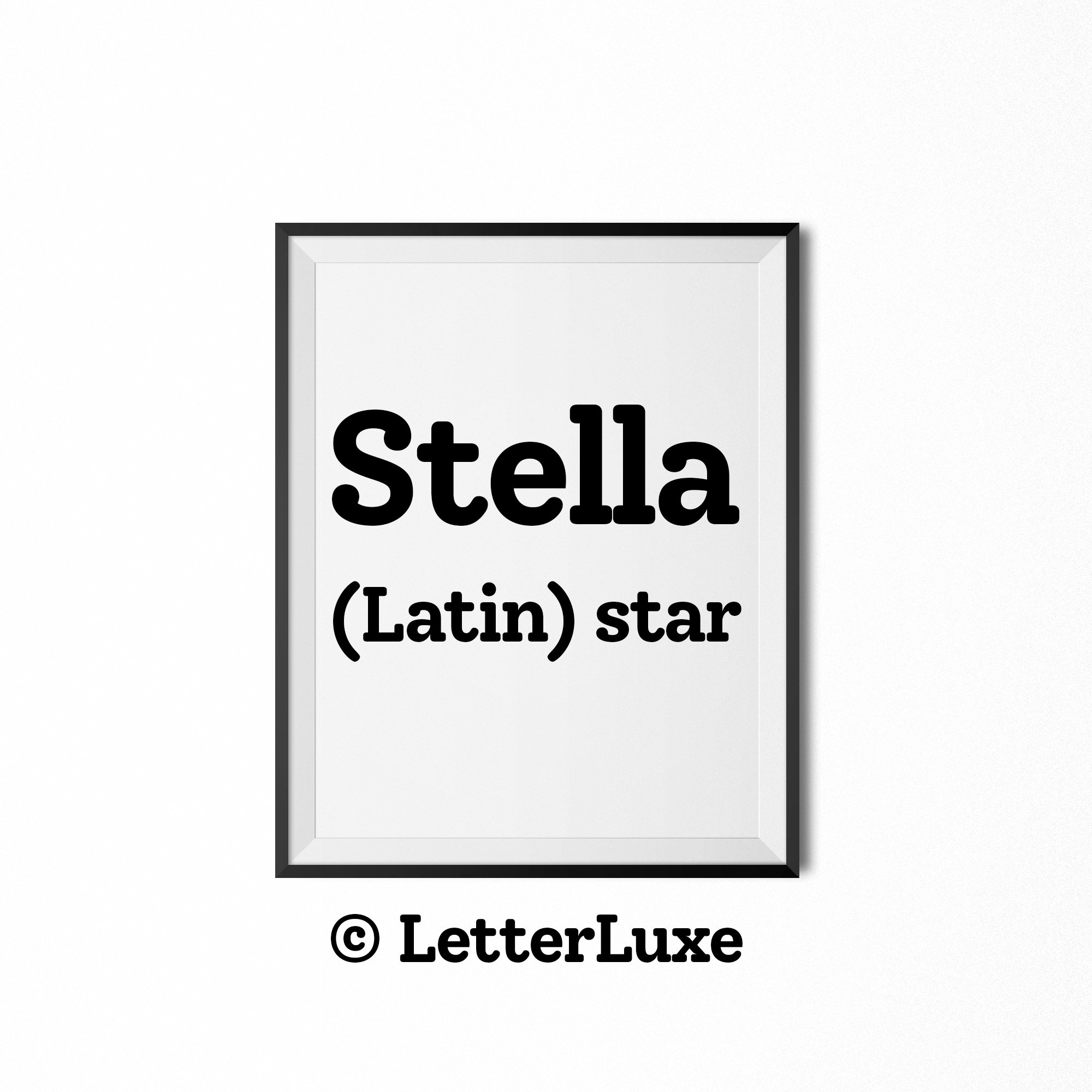 Stella Name Meaning Sign, Stella Printable Baby Shower Gift, Birthday ...