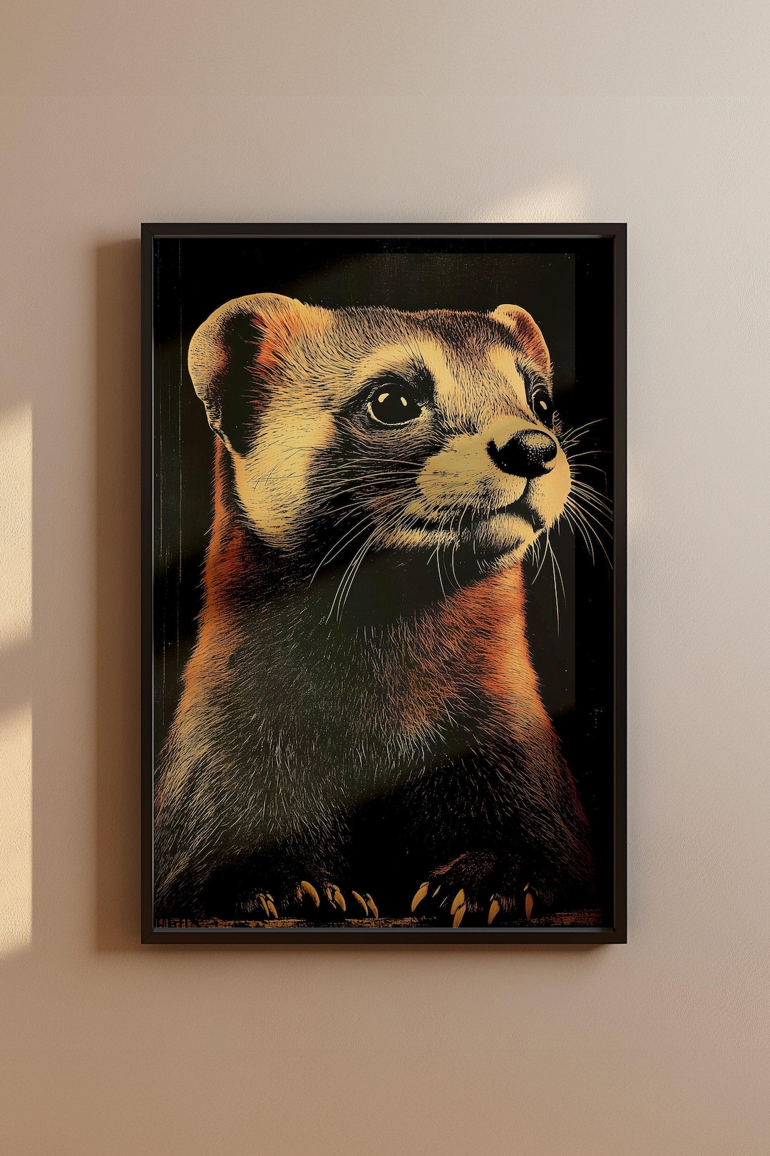 Vintage Ferret Wall Art Print - 1920's Italian Poster Style - Etsy
