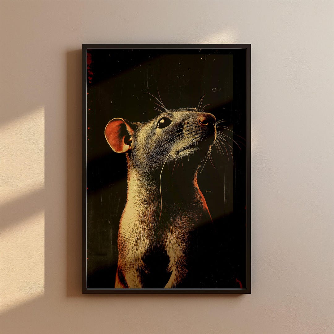 Vintage Rat Wall Art Print - 1920's Italian Poster Style - Etsy