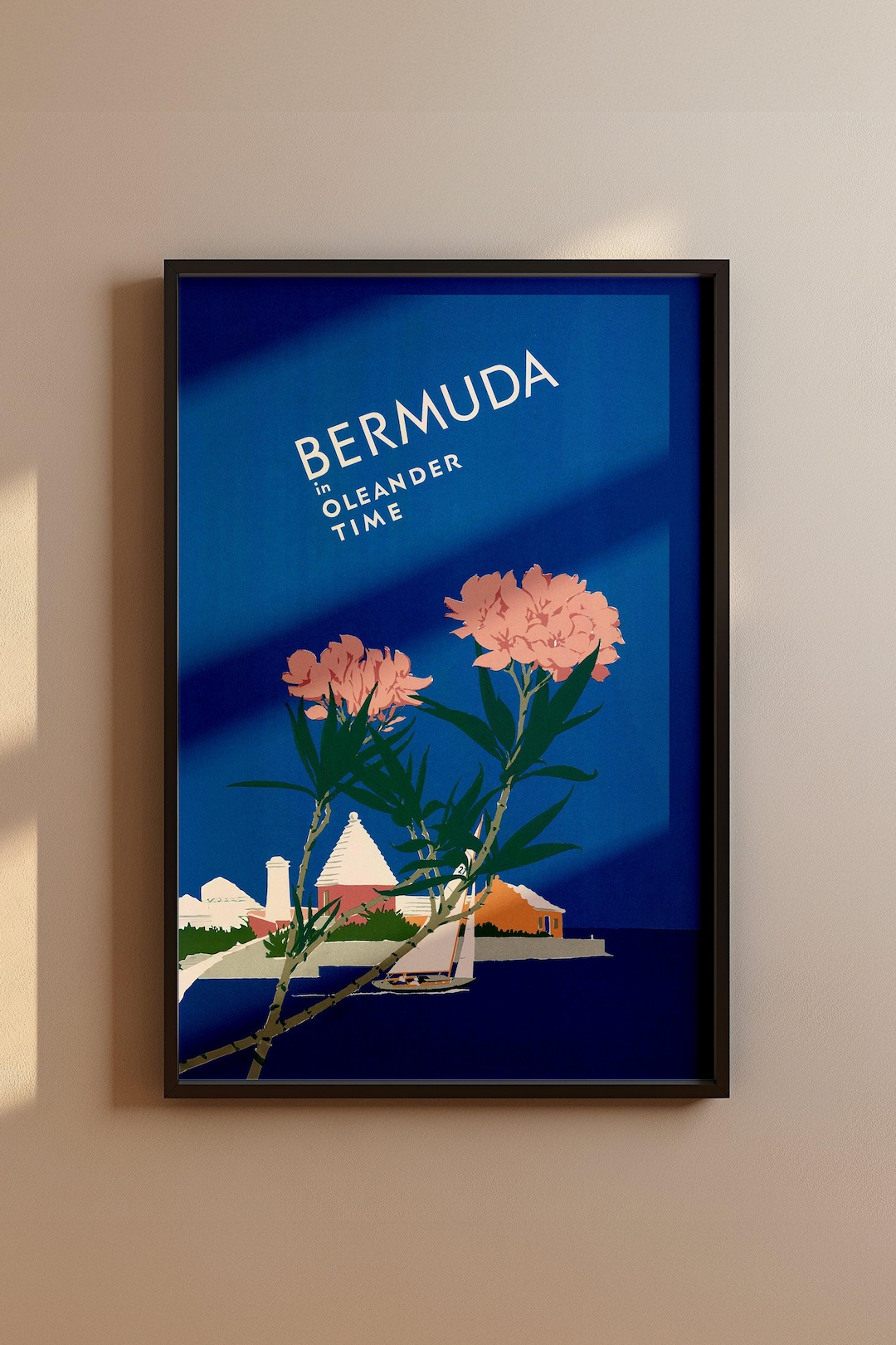 Bermuda in Oleander Time – Vintage Travel Poster Print - Etsy