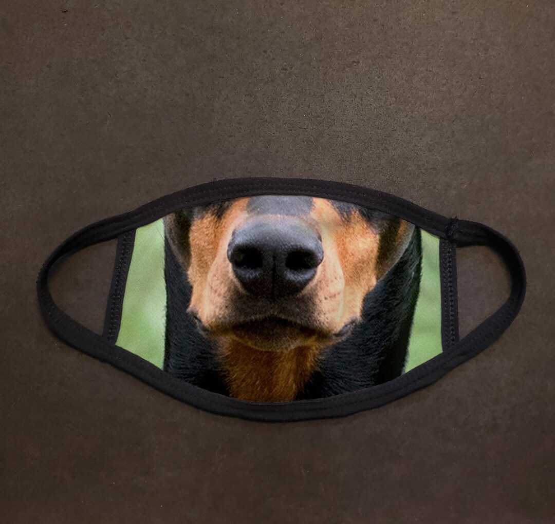 Dog Face Doberman Real Face Mask - Etsy