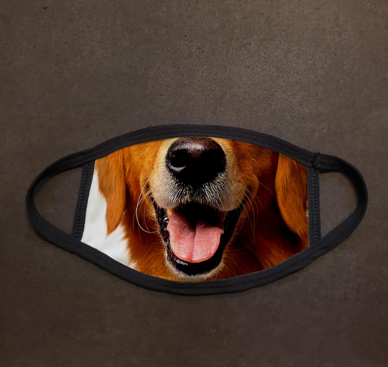Dog Face Golden Retriever Real Face Mask - Etsy
