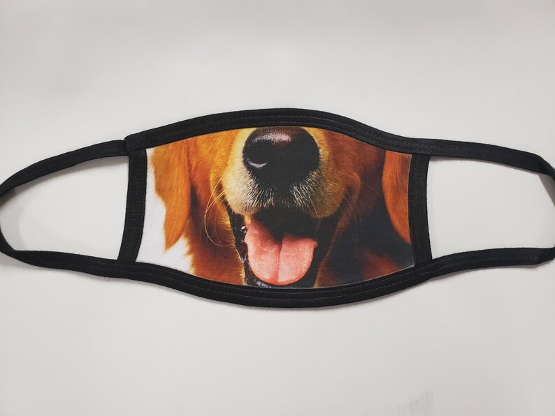 Dog Face Golden Retriever Real Face Mask - Etsy