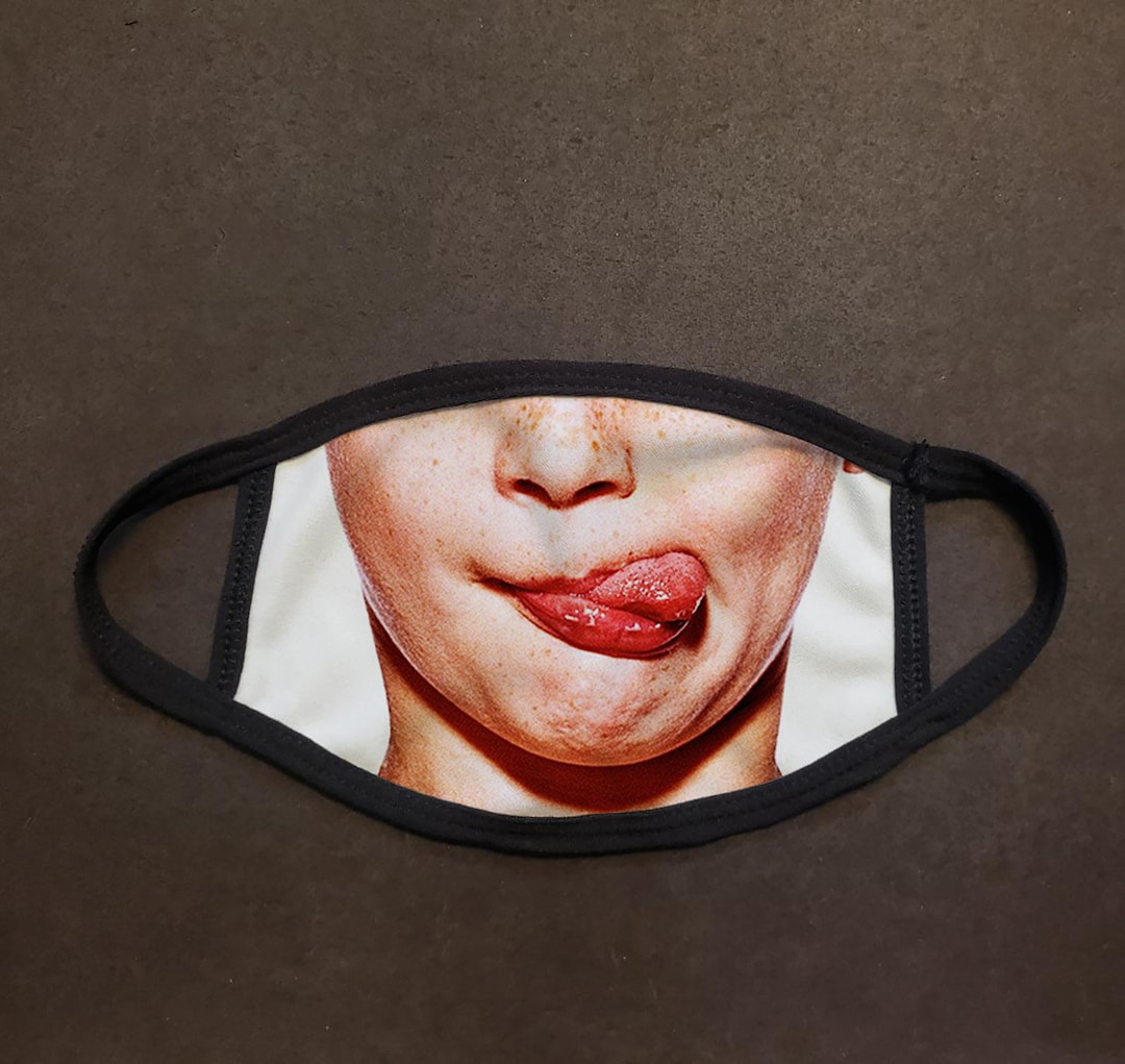 Silly Face Tongue Face Mask - Etsy