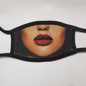 Bronze/latina Sexy Red Lips Face Mask - Etsy