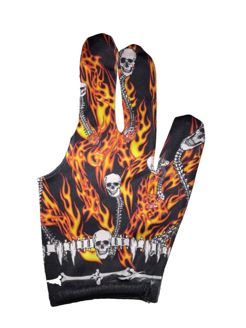 Flamez N Skullz Billiard Glove - Etsy