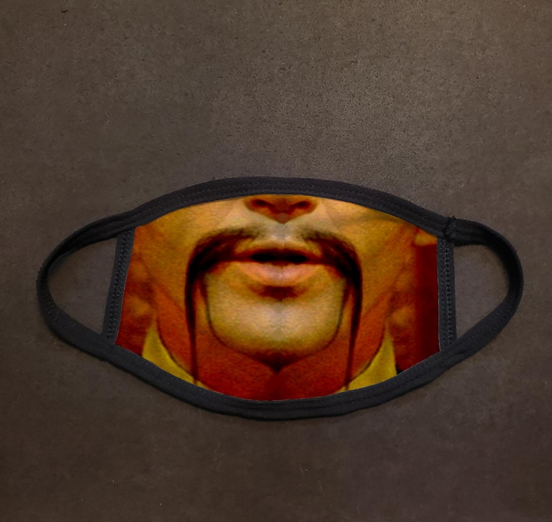 Fu Manchu Moustache Face Mask | Etsy