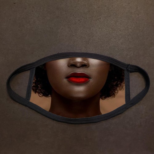 Caramel/african American Sexy Red Lips Face Mask - Etsy