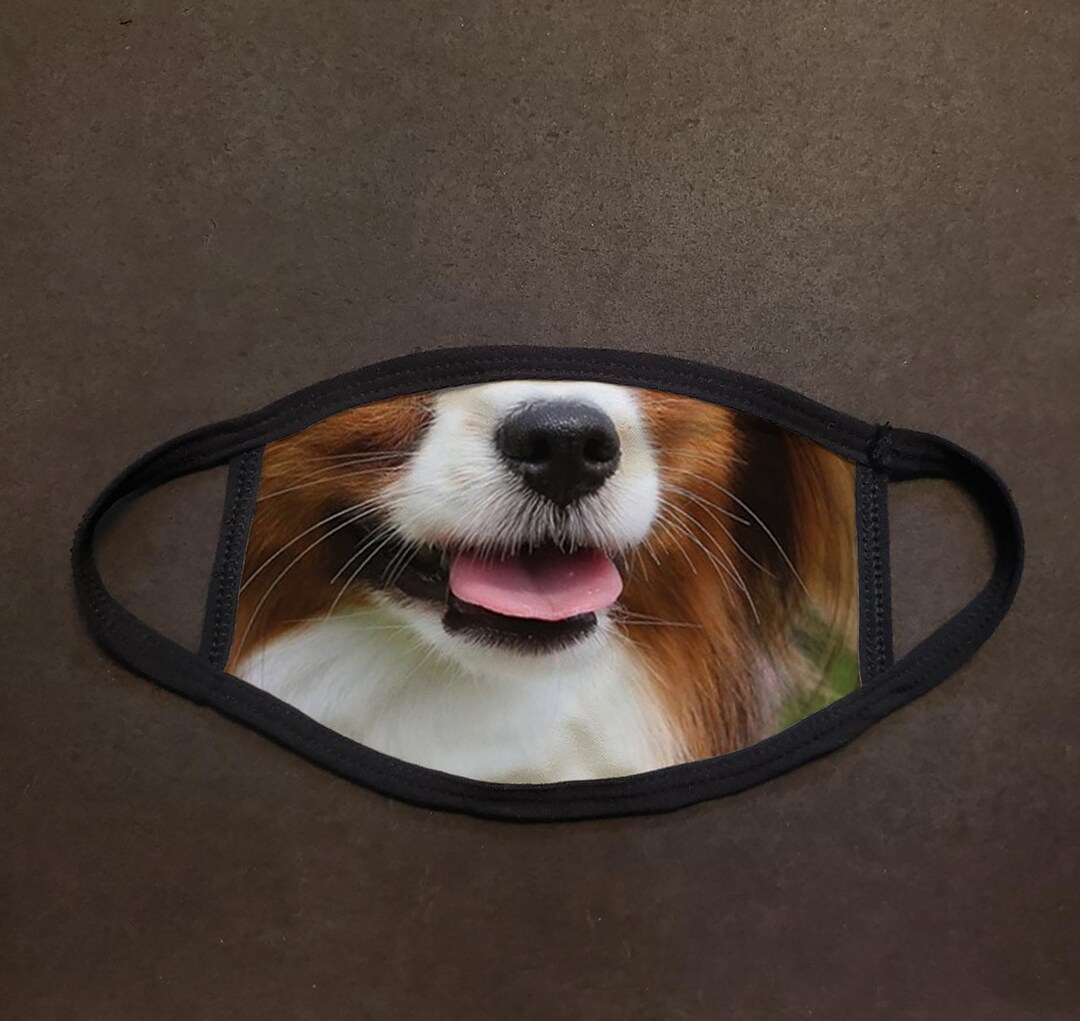 Dog Face Papillon Real Face Mask - Etsy