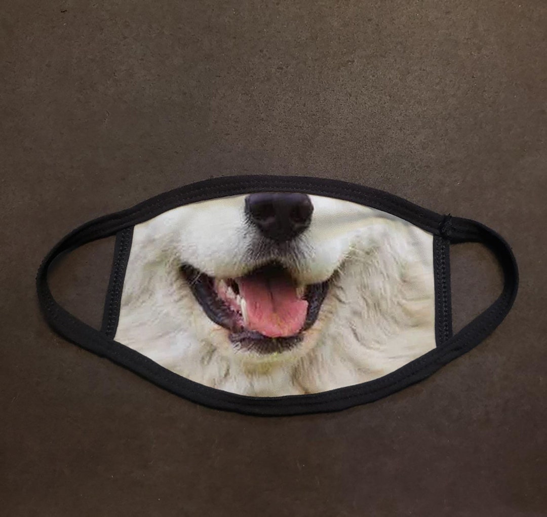 Dog Face Great Pyrenees Real Face Mask - Etsy