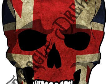 Union Jack Skull - Etsy