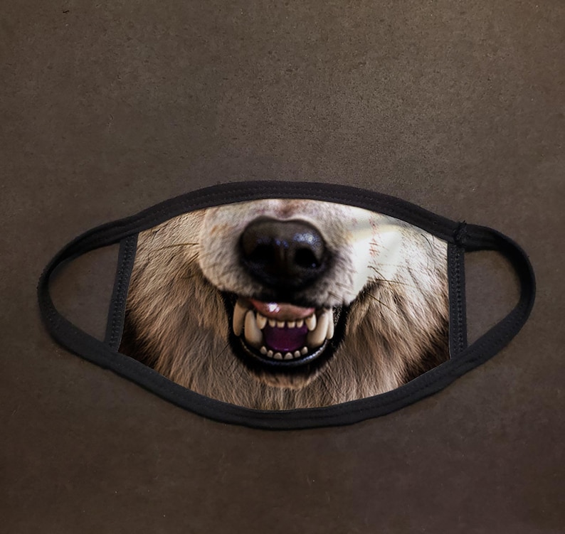 Snarling Wolf Face Mask - Etsy
