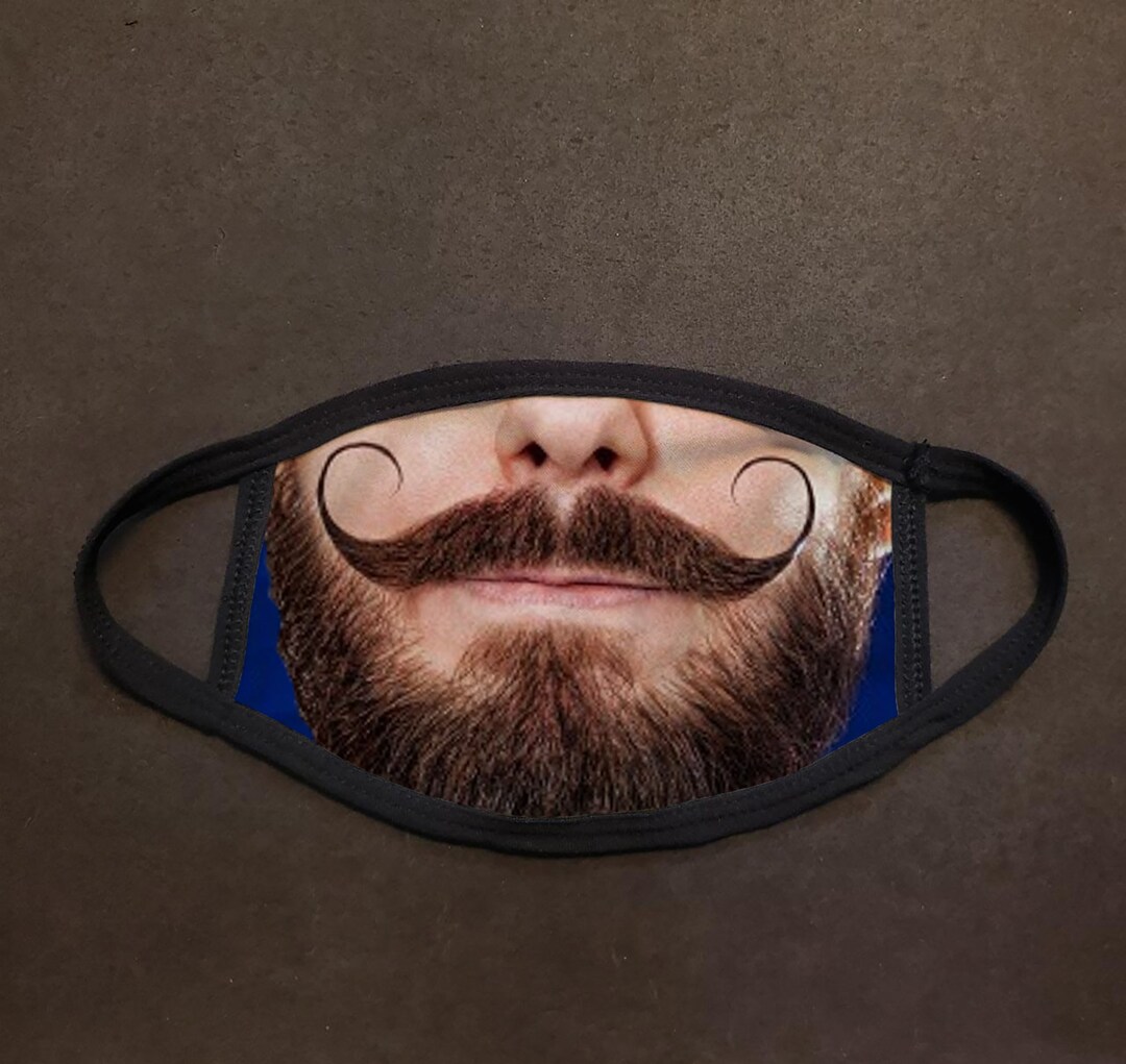 Handlebar Moustache Face Mask - Etsy