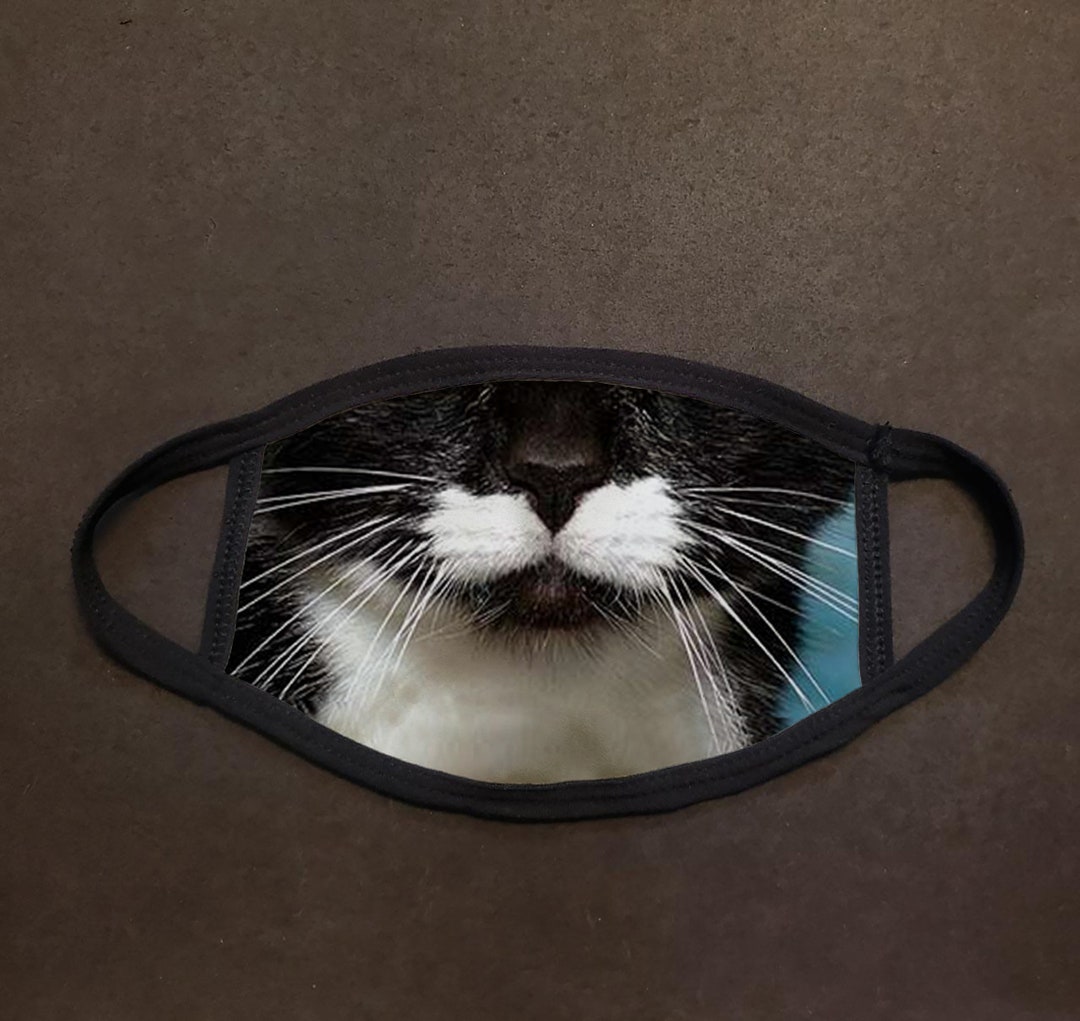 Tuxedo Cat Face Mask - Etsy