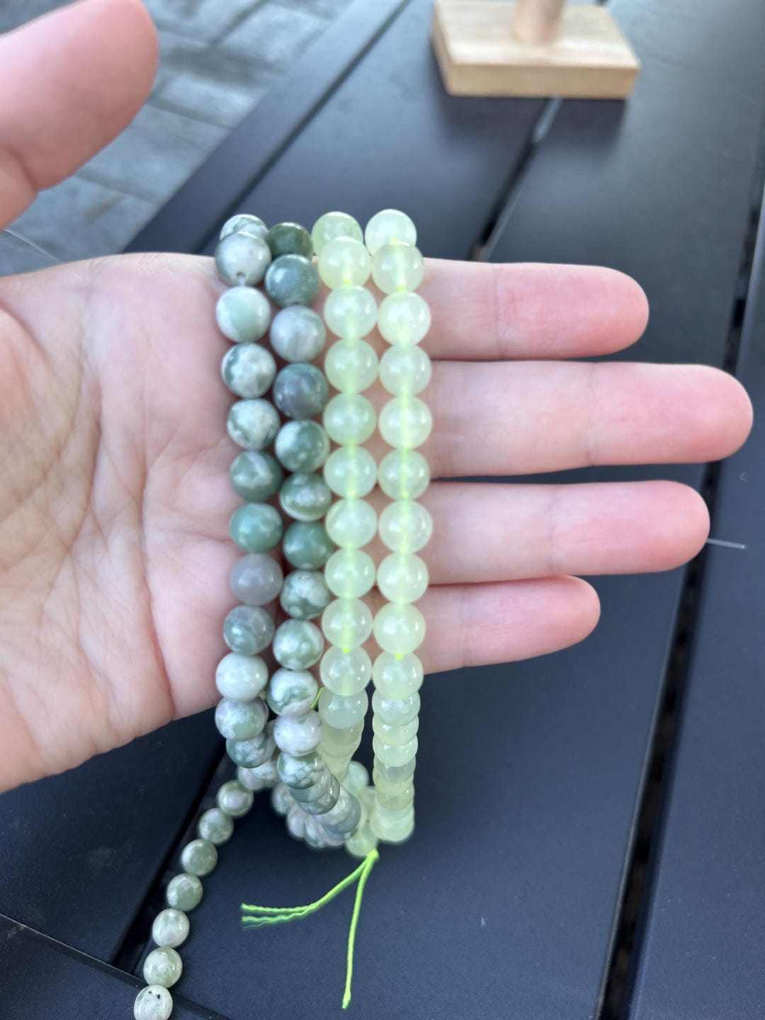 Lemon Jade and Peace Jade Crystal Round Beaded Strands, DIY Jewelry ...