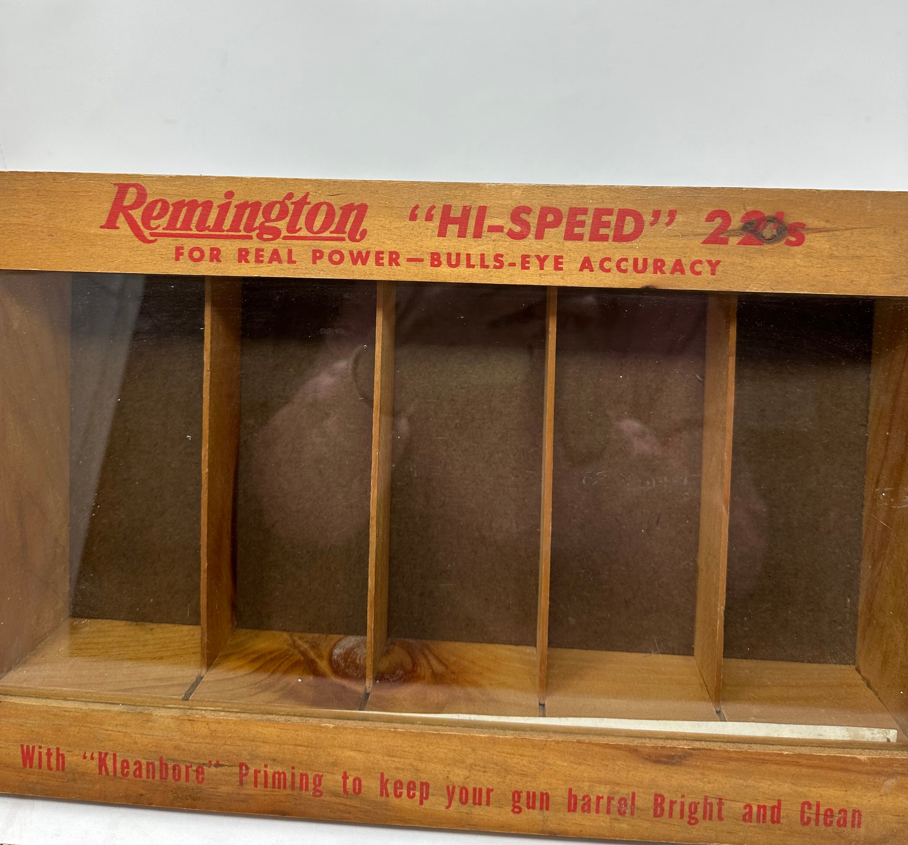 Vintage Wood and Glass Remington high Speed 22's Store Counter Display ...