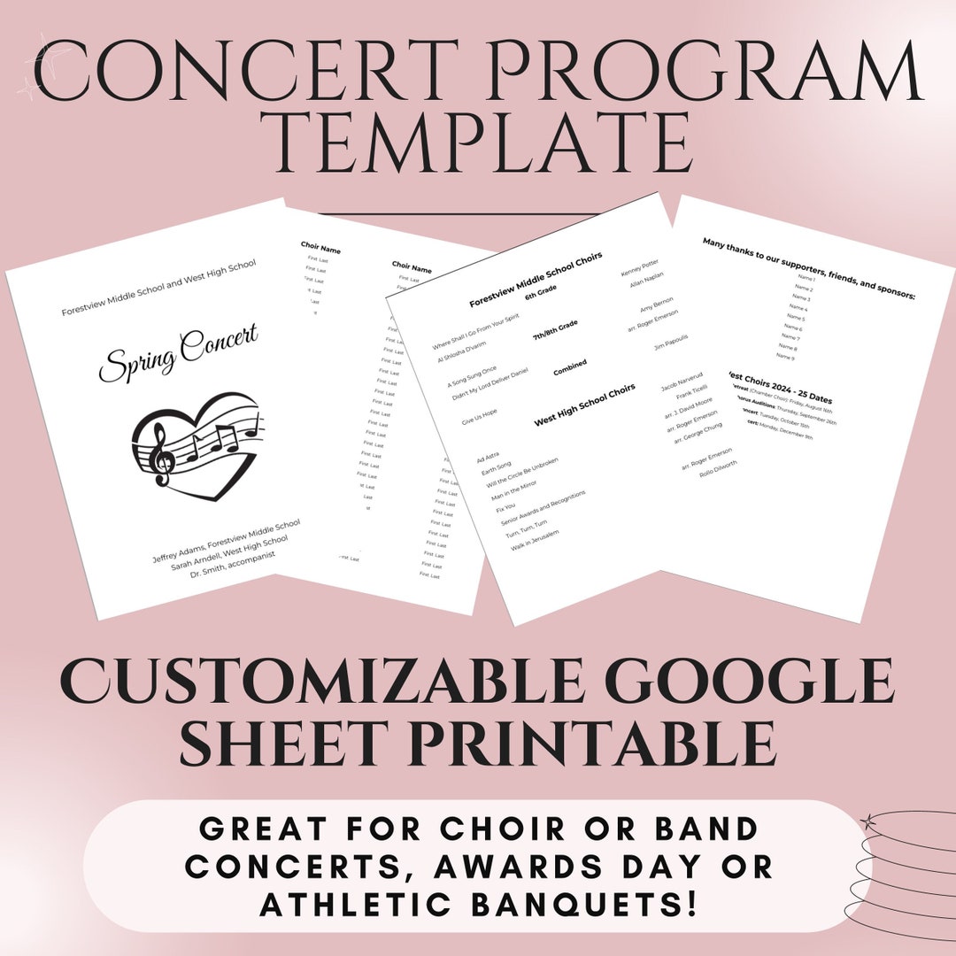 Choir/band Concert Program, Awards Ceremony, and More Formal Event ...