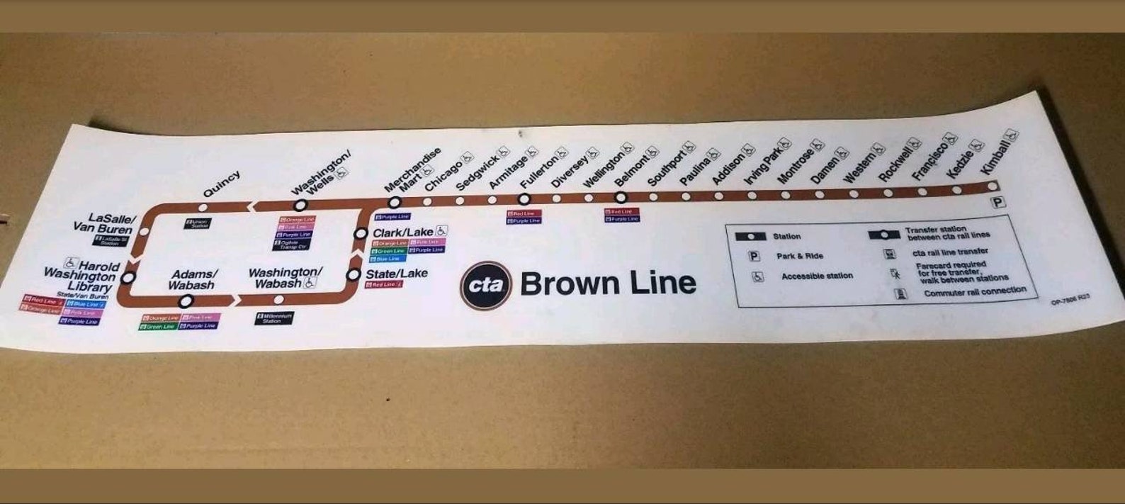 Chicago Transit Authority CTA Map Cards Vintage Blue, Brown, System ...