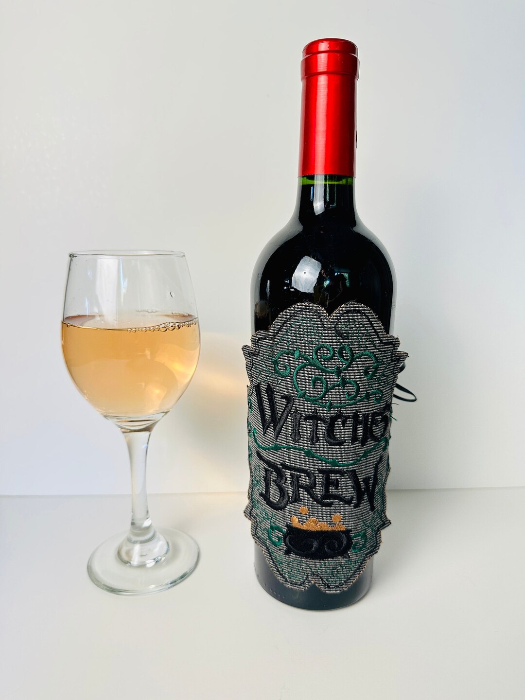 Halloween - Witches Brew Wine Bottle Wrap - Sleeve - Cozy - Embroidered ...