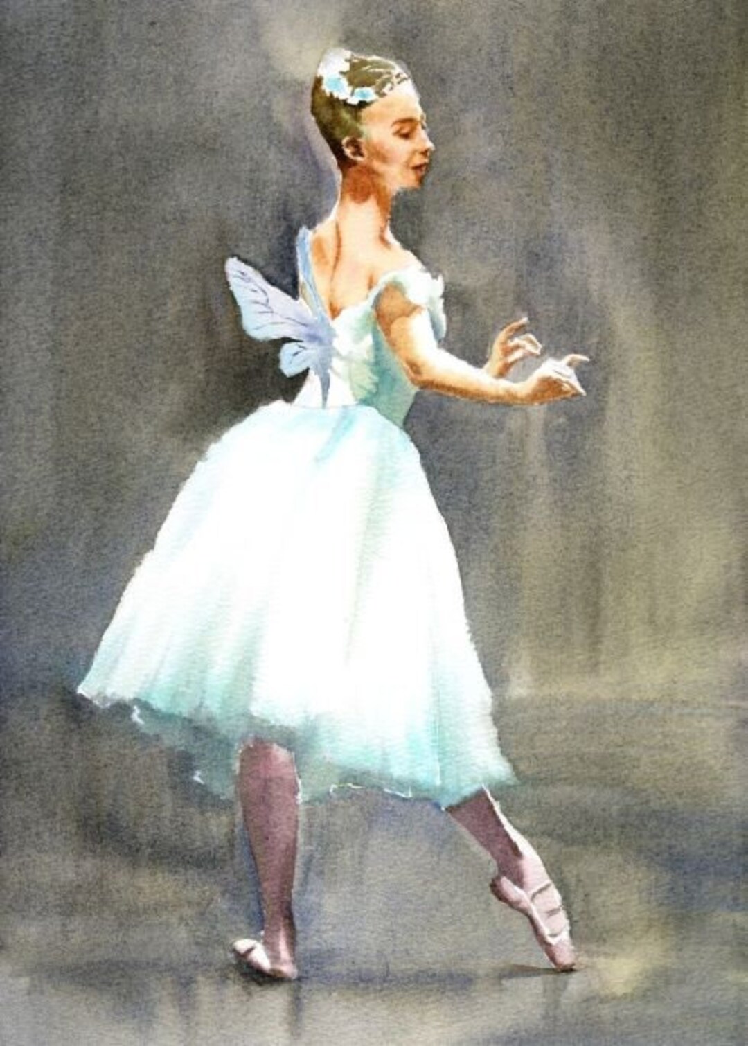 Ballet Dancer Watercolor on Paper Painting Original 8x12" - Etsy