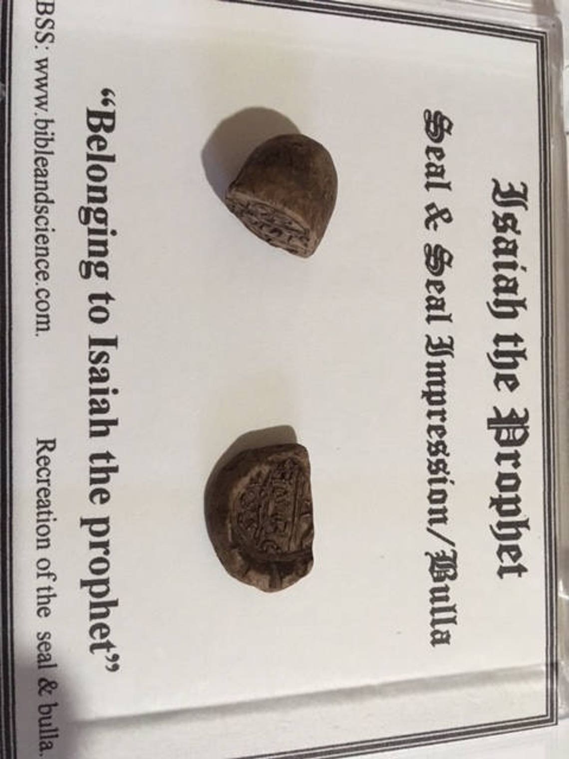 Isaiah the Prophet's Seal & Impression/bulla Recreation - Etsy