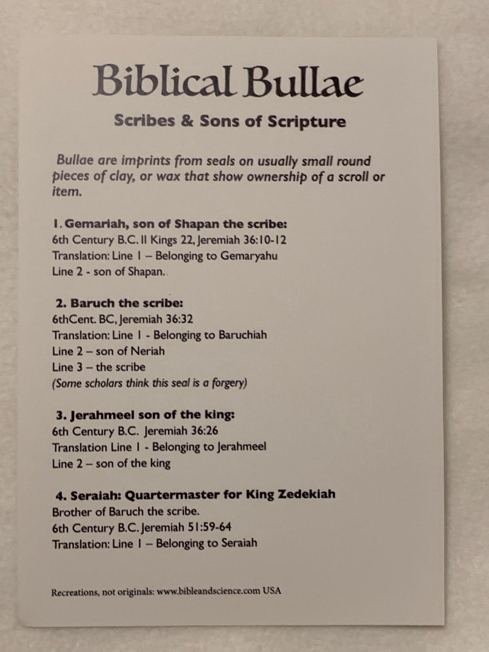 Biblical Bullae: Scribes & Sons of Scripture Recreations - Etsy