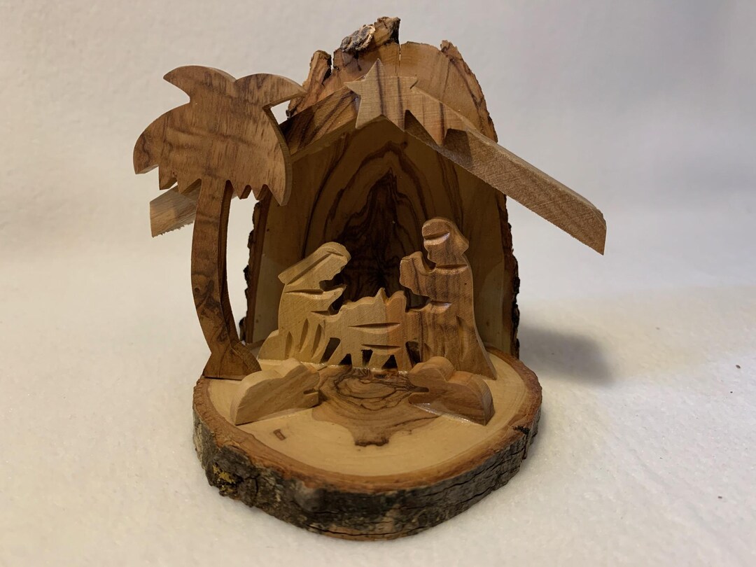 Large Olive Wood Carved Nativity Scene - Etsy