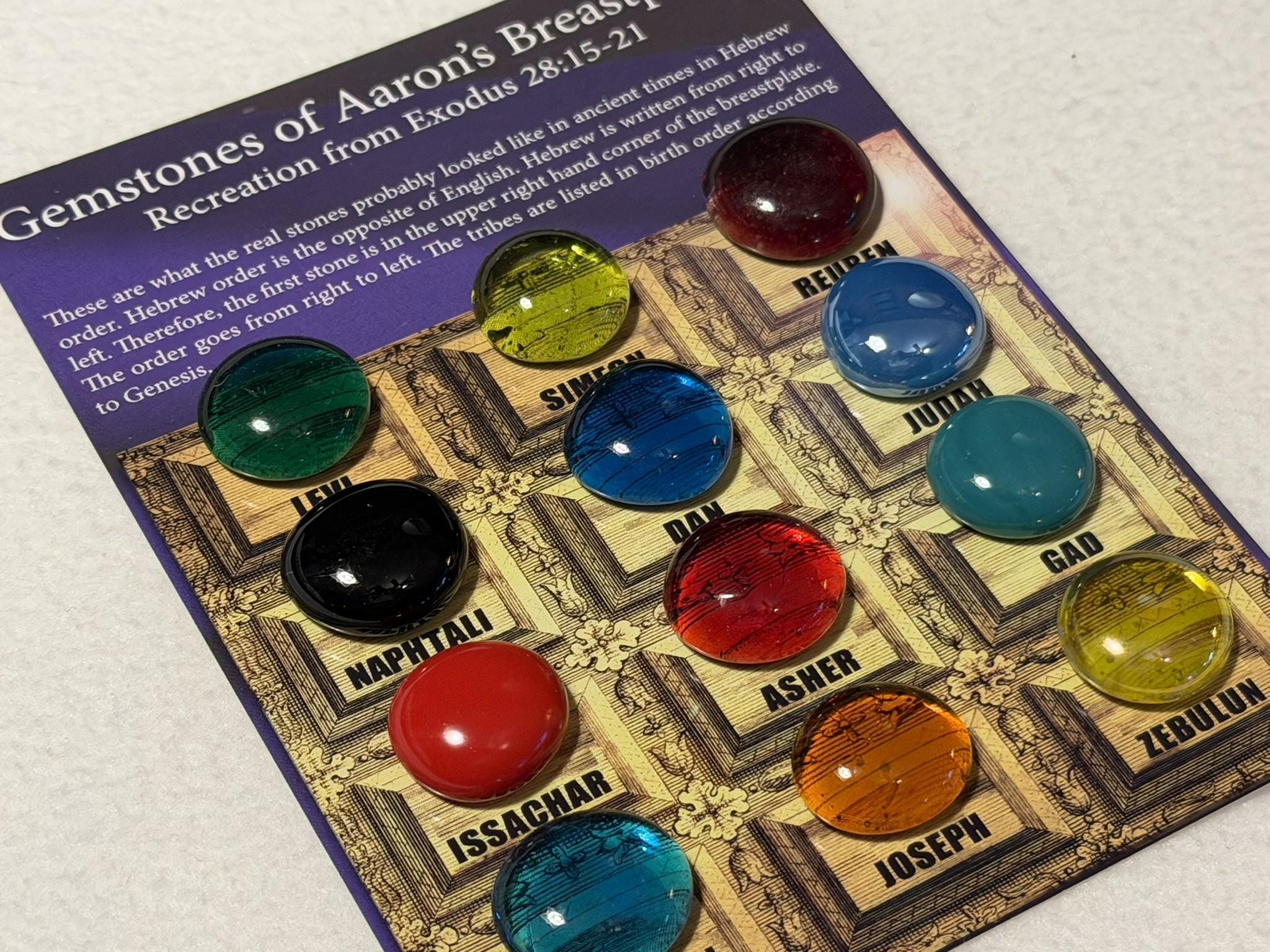 Gemstones of Aaron's Breastplate Glass Stones - Etsy
