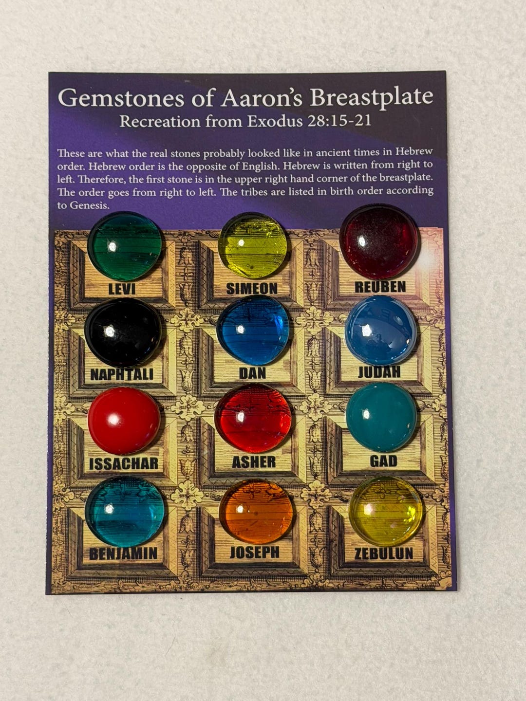 Gemstones of Aaron's Breastplate Glass Stones - Etsy