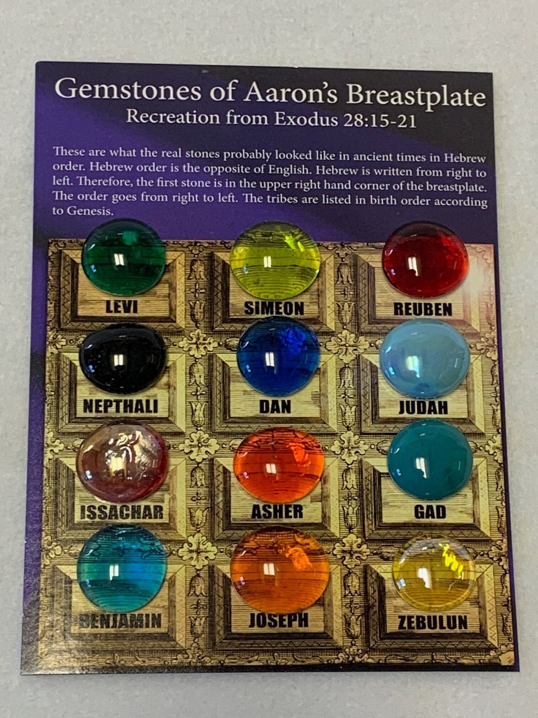 Gemstones of Aaron's Breastplate Glass Stones - Etsy