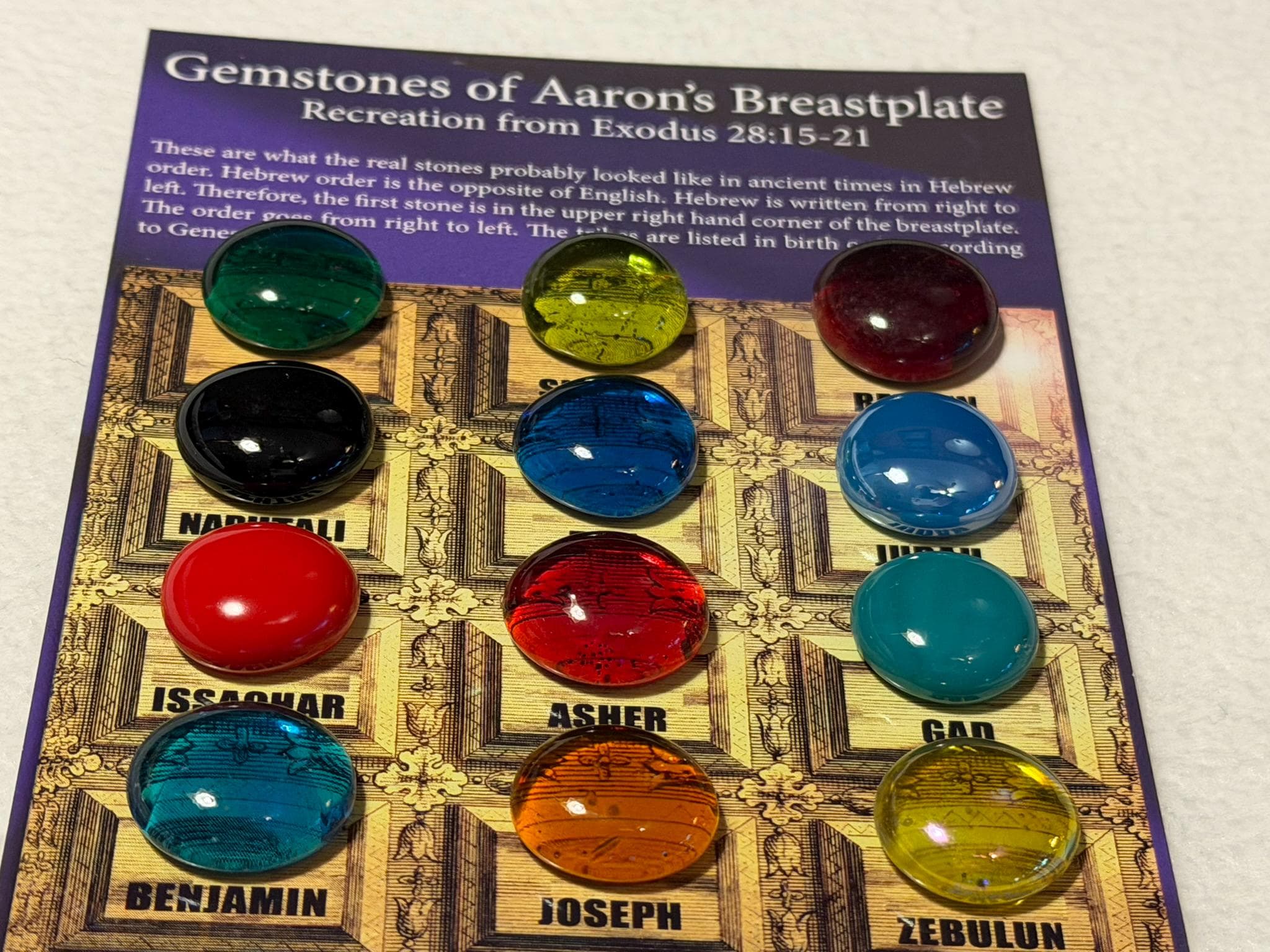 Gemstones of Aaron's Breastplate Glass Stones - Etsy