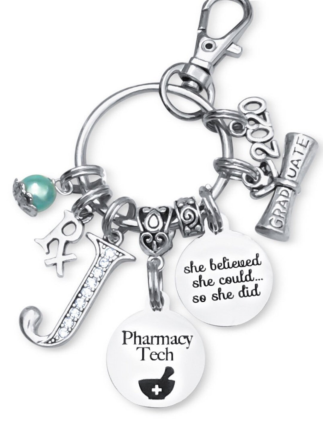 Personalized Pharmacy Tech Gift,pharmacy Technician Graduation Keychain ...