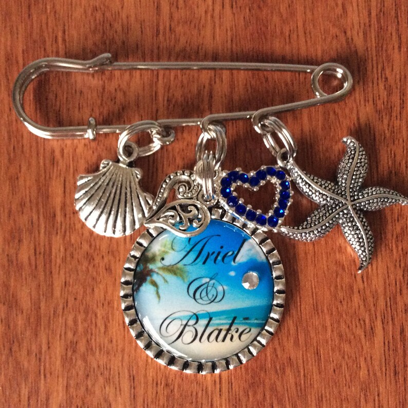 BEACH Themed Bridal Pin Bridal Pin Something Blue Pin Bride - Etsy