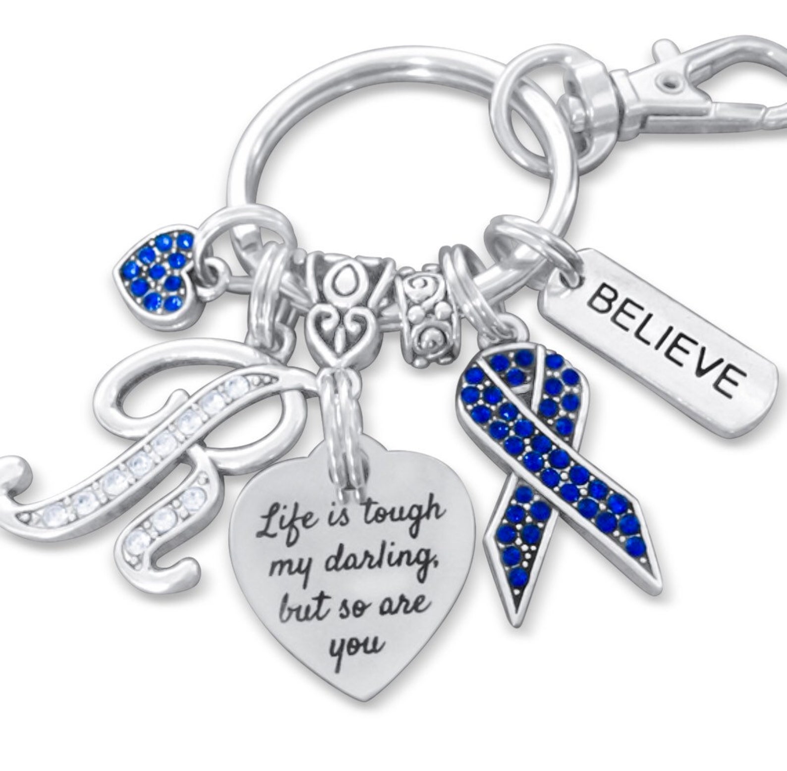 CANCER AWARENESS GIFT Cancer Keychain Awareness Ribbon - Etsy