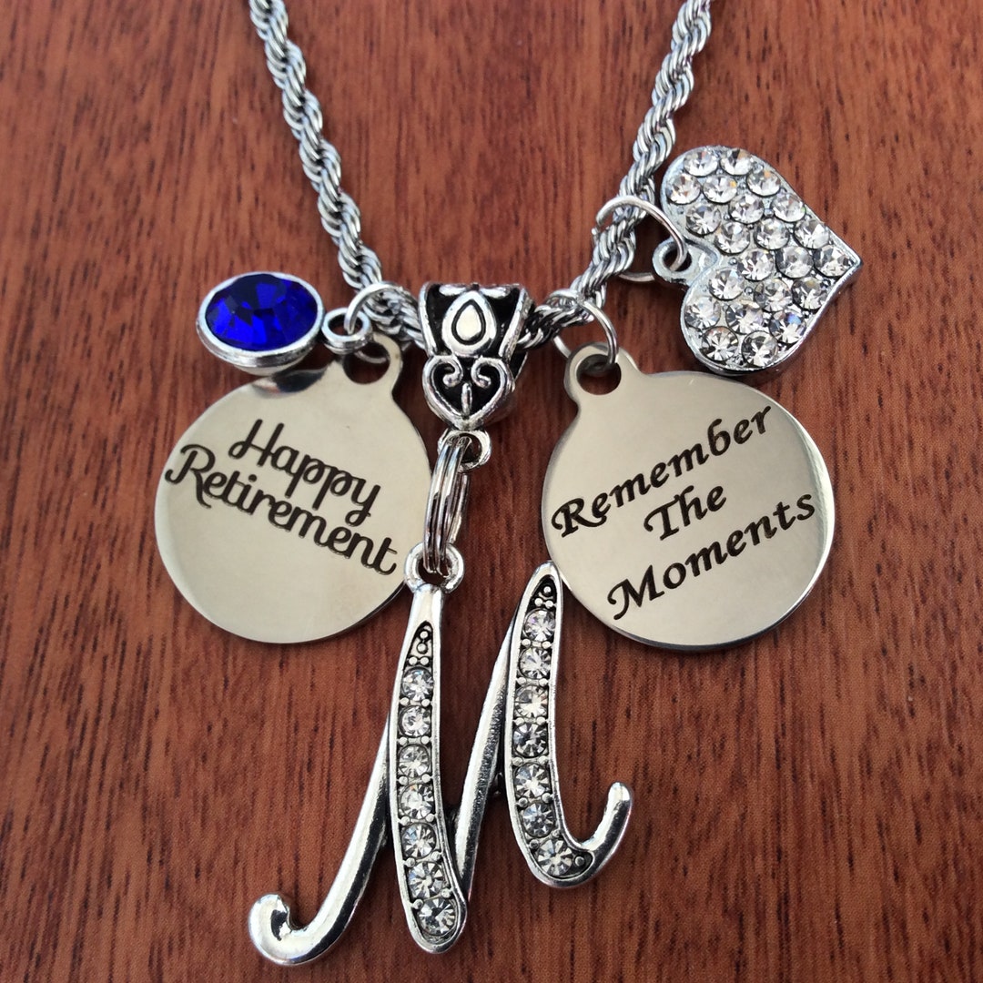 Happy Retirement Remember the Moments Necklace Remember the - Etsy