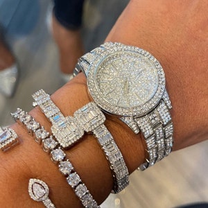 4 Piece SET, Hip Hop Iced Watch Set, Luxury Jewelry, Bling Watch Stack ...