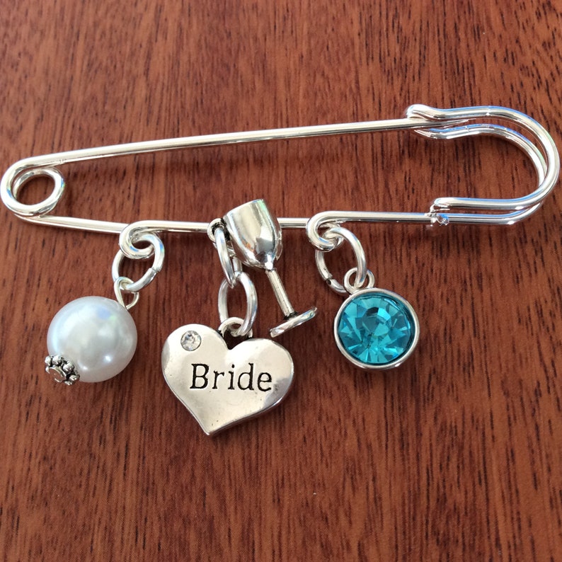 Bridal Pin Something Old New Borrowed Blue Wedding Pin | Etsy