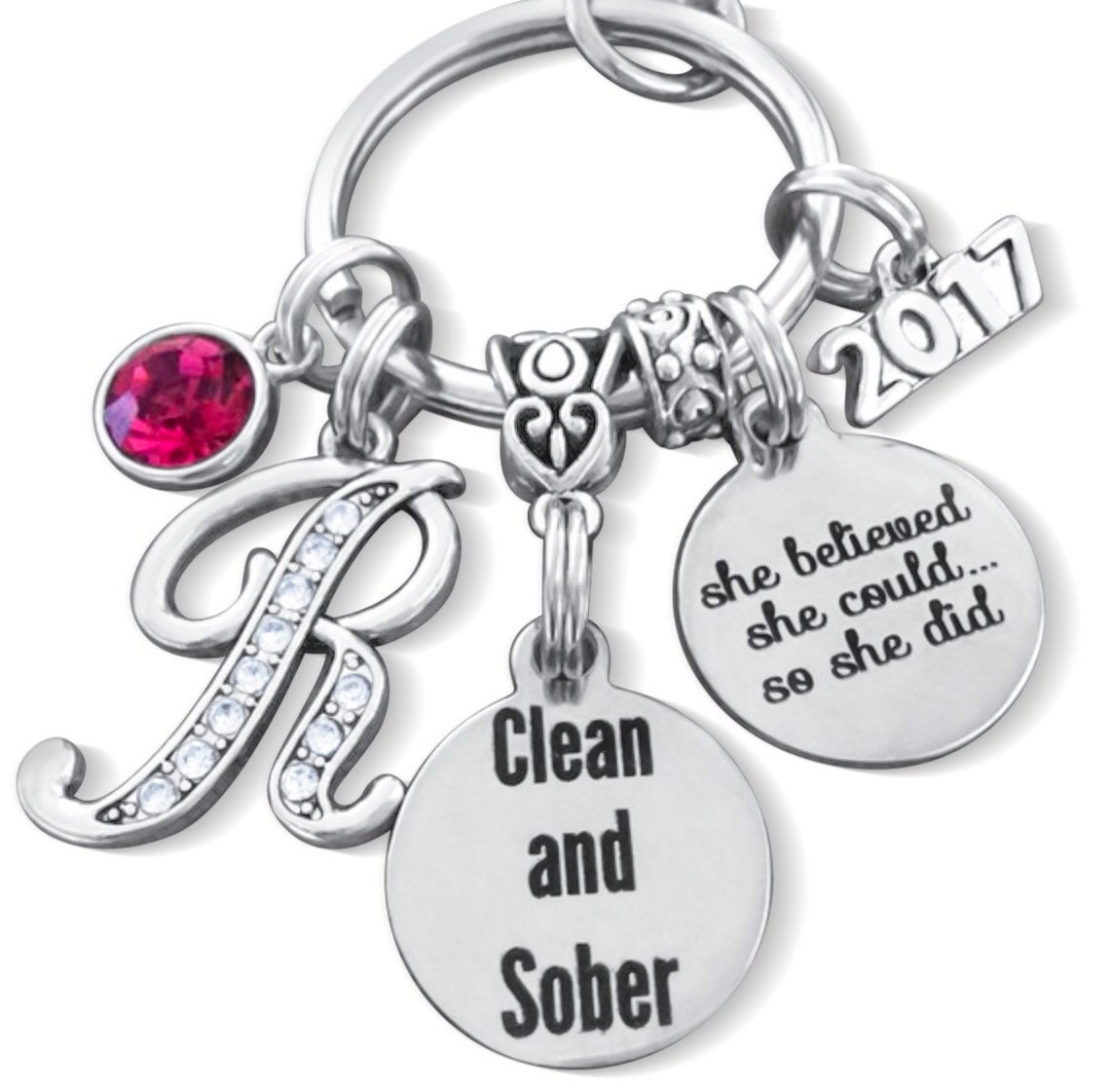 SOBRIETY Keychain Sobriety Gifts Sober Gifts Clean & Sober - Etsy