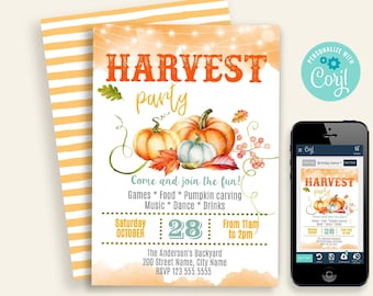 Editable Halloween Party Invitation, Print and Email, Instant Download ...