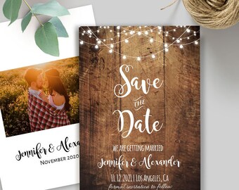 Rustic Save the Date - Etsy