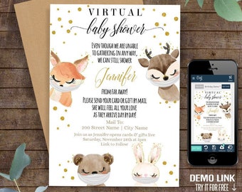 Virtual Baby Shower Invitation Print or Email Editable | Etsy