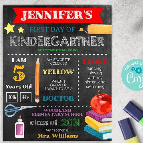 EDITABLE Farm Animals 1st Day of School Chalkboard Sign - Etsy